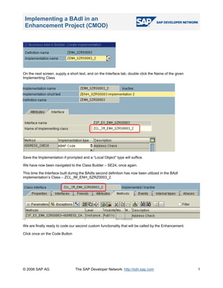 BADI IMPLEMENTATION.pdf | Programming Languages | Computing