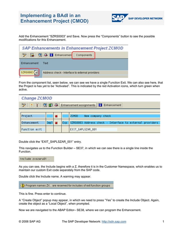BADI IMPLEMENTATION.pdf | Programming Languages | Computing