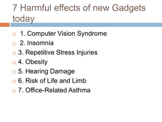 Bad impact using gadget to body | PPTX