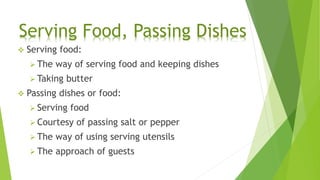 Table Manners and Etiquette in Dinner | PPTX