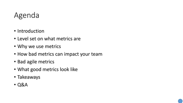 Day of Agile - Bad metrics and how to spot them | PPT