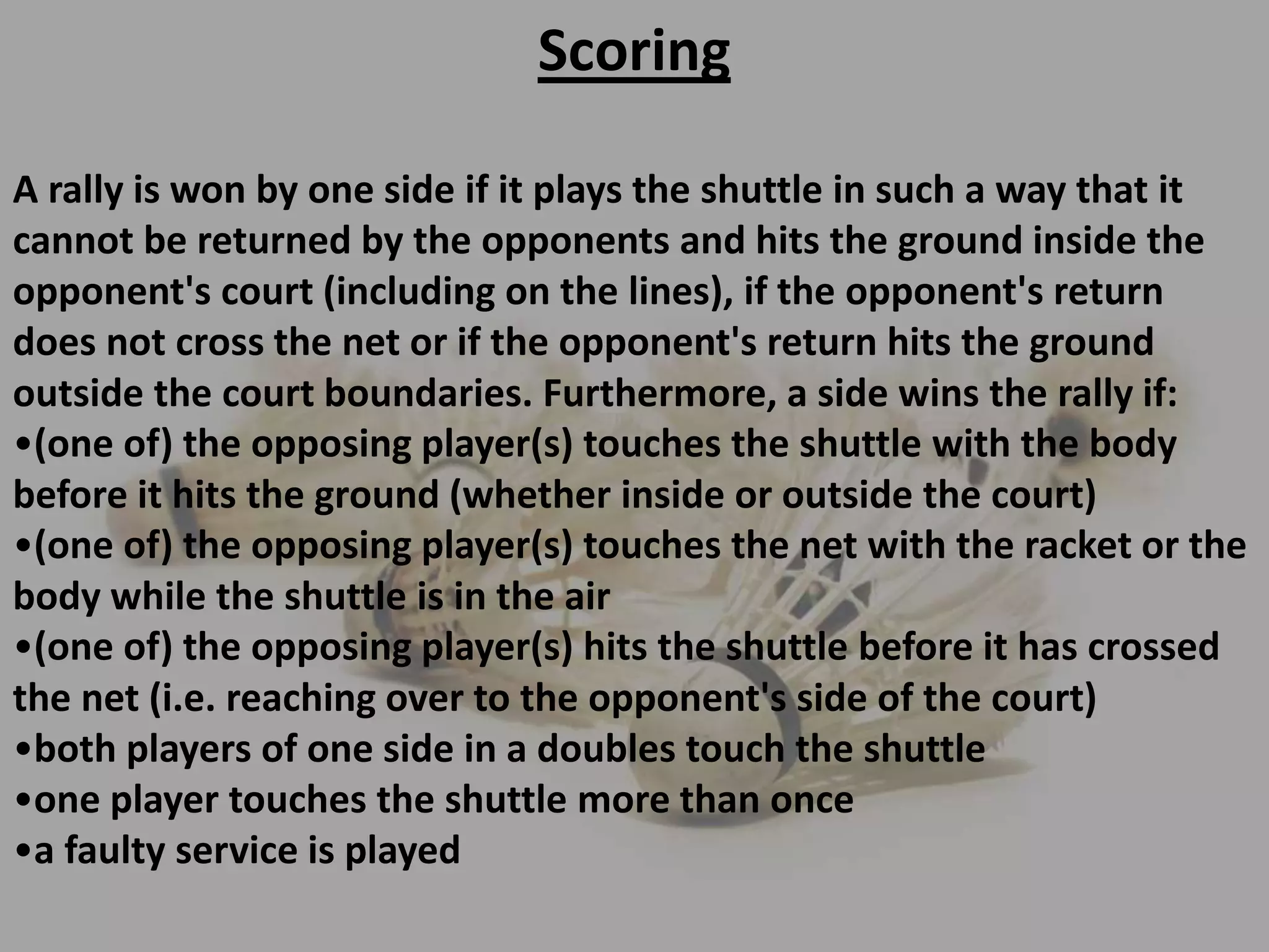 court dimension and rules and regulation of Badminton | PPTX