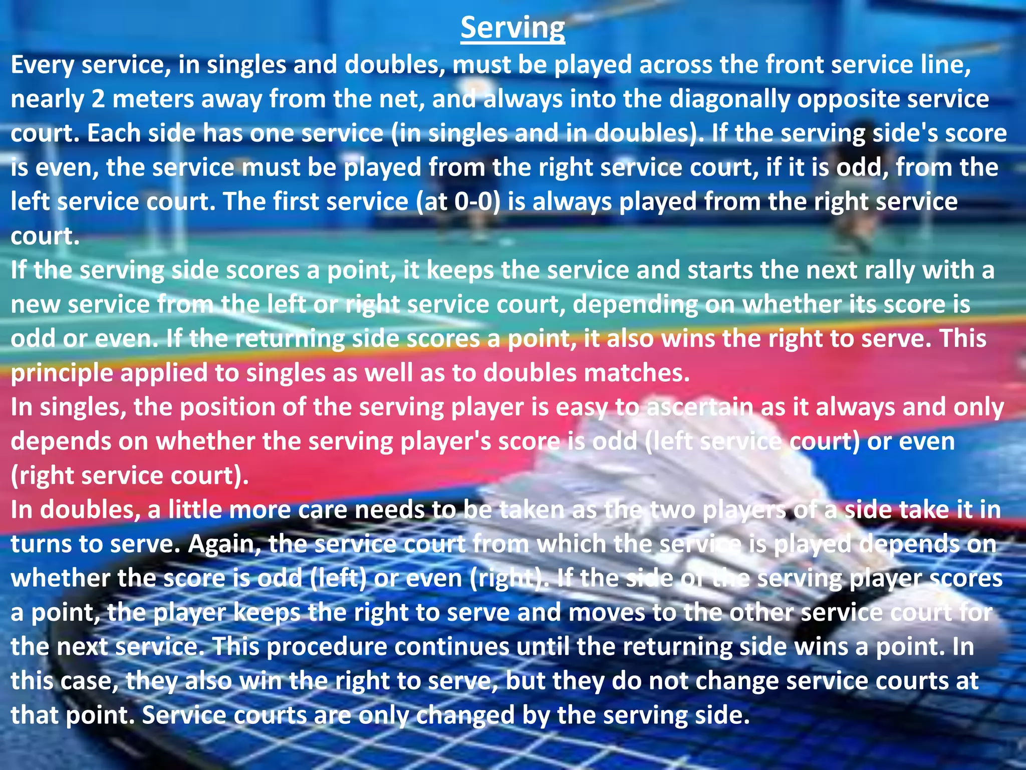 court dimension and rules and regulation of Badminton | PPTX