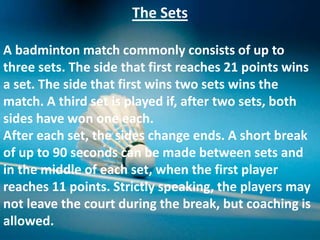 court dimension and rules and regulation of Badminton | PPTX
