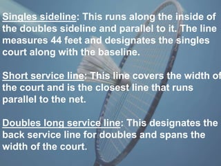 court dimension and rules and regulation of Badminton | PPTX