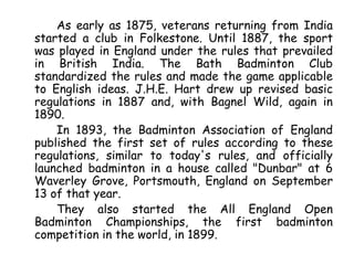 Badminton | PPTX