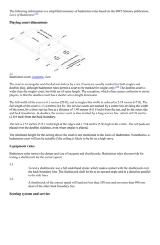 Badminton | DOCX | Badminton | Sports