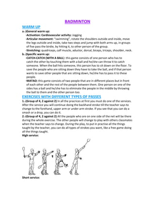 Badminton project | DOC