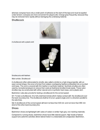 Badminton | DOCX | Badminton | Sports