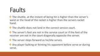 BADMINTON (How to play with their rules and regulation) - HOPE11 | PPTX