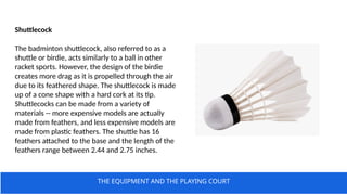 BADMINTON.pptx(different parts of badminton and hand practices) | PPT
