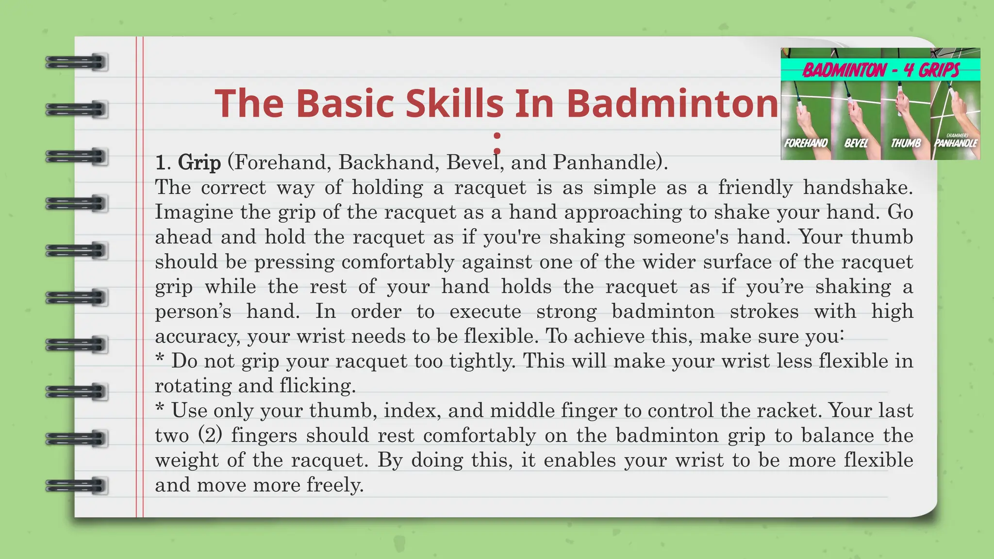 Badminton notes for junior high school students .pptx