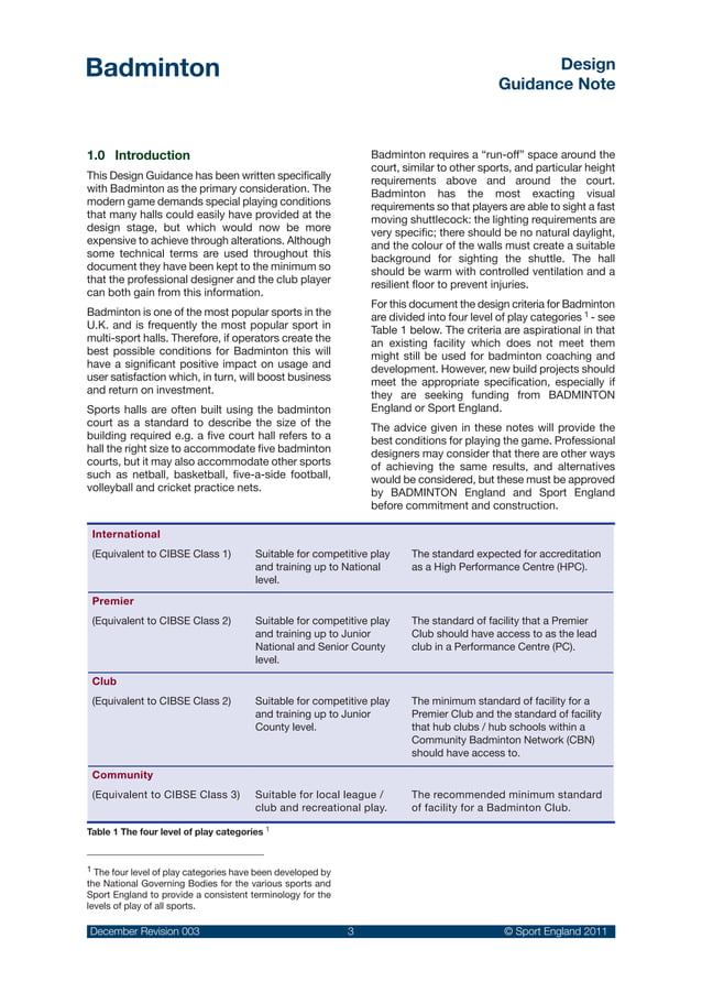 Badminton design-guide-dec-2011 | PDF | Badminton | Sports