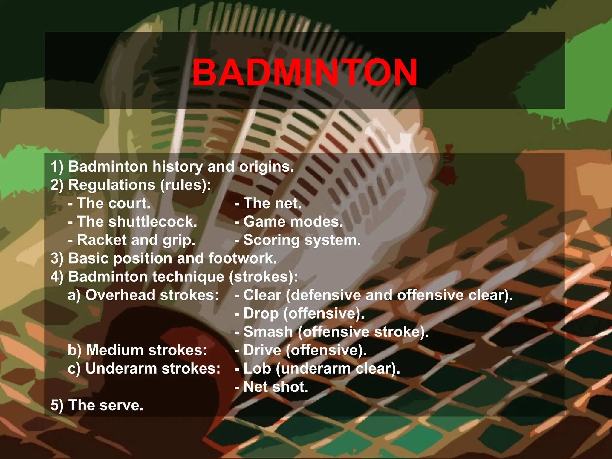 badminton basic movements and information | PPT