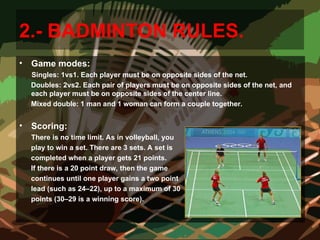 badminton basic movements and information | PPT