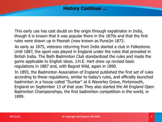 Badminton information in english store