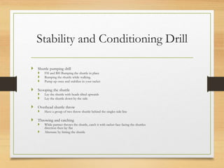 Badminton Skills and Drills badminton coaching | PPTX