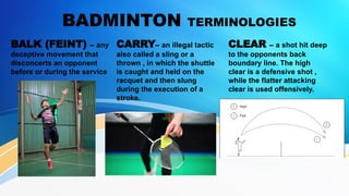 (BADMINTON) terminologies (irish luna).pptx