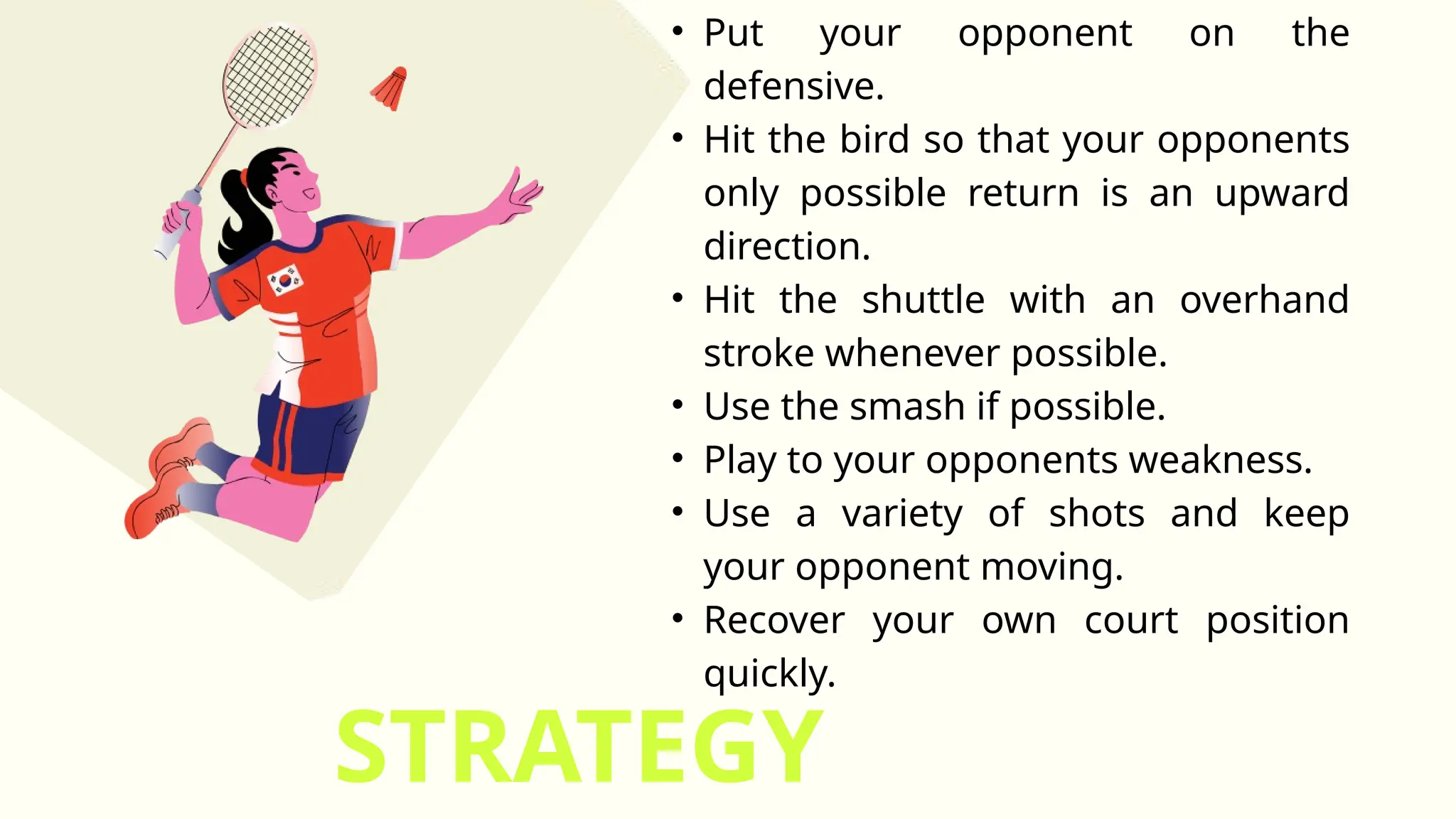 Badminton (UNFINISHED) for Highschool students | PPTX