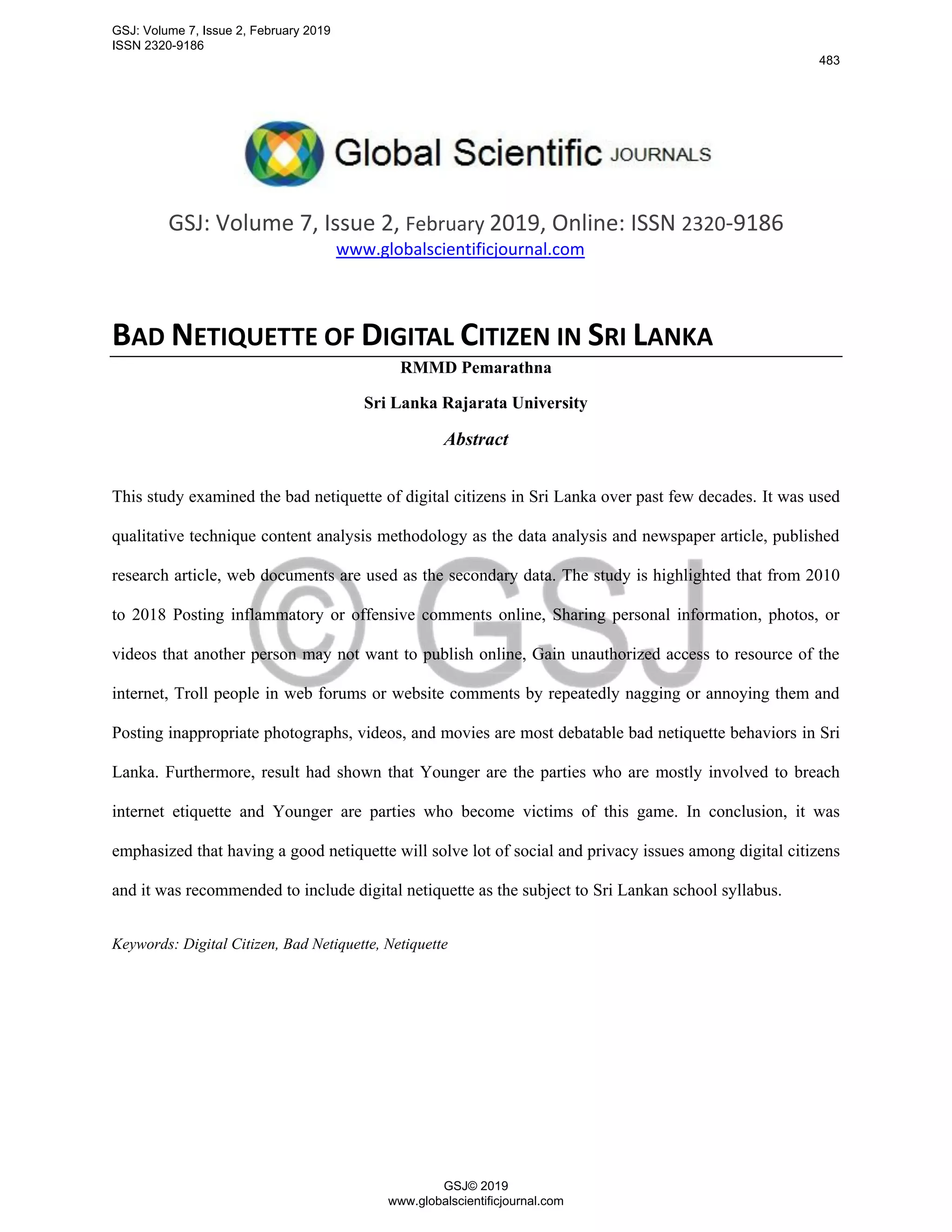 Bad netiquette of_digital_citizen_in_sri_lanka | PDF