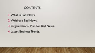 BAD NEWS Letter for students of business | PPT