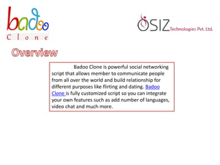 Badoo clone script - Osiz Technologies | PPTX | Social Networking | Internet