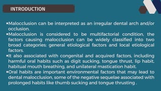 Bad oral habits in orthodontic..... pptx | PPTX