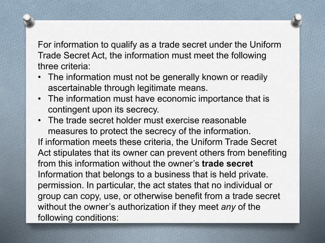 TRADE SECRET | PPTX | Business | Business and Finance