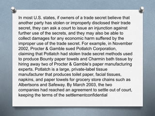 TRADE SECRET | PPTX | Business | Business and Finance