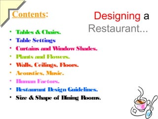 DESIGNING A RESTAURANT | PPT