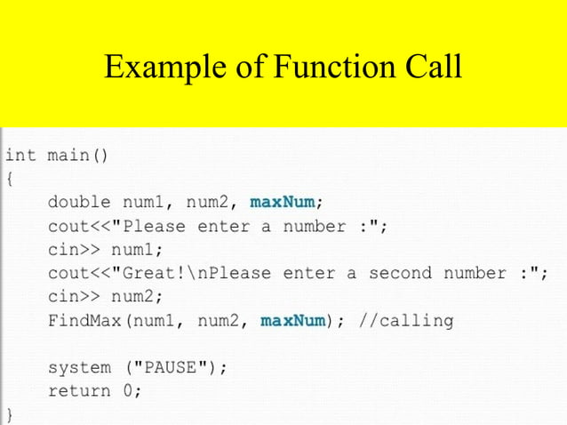 FUNCTIONS IN c++ PPT | PPT | Programming Languages | Computing