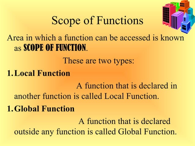 FUNCTIONS IN c++ PPT | PPT | Programming Languages | Computing