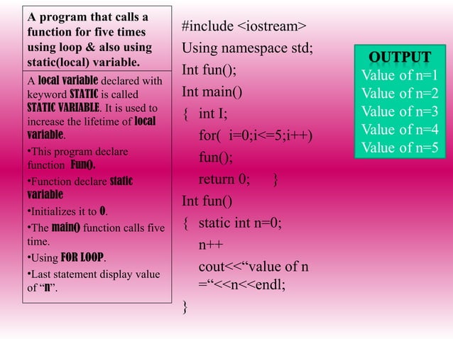 FUNCTIONS IN c++ PPT | PPT | Programming Languages | Computing