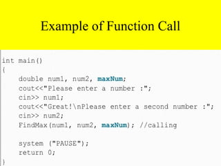 FUNCTIONS IN c++ PPT | PPT