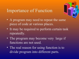 FUNCTIONS IN c++ PPT | PPT