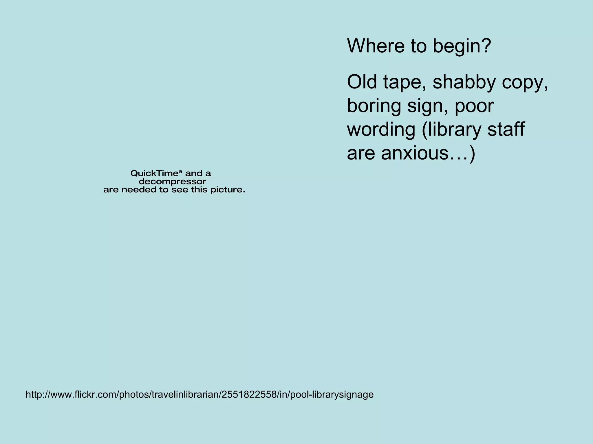 Bad Library Signs with voice | PPT