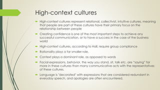 High- and Low-context cultures in electronic communications and | PPTX
