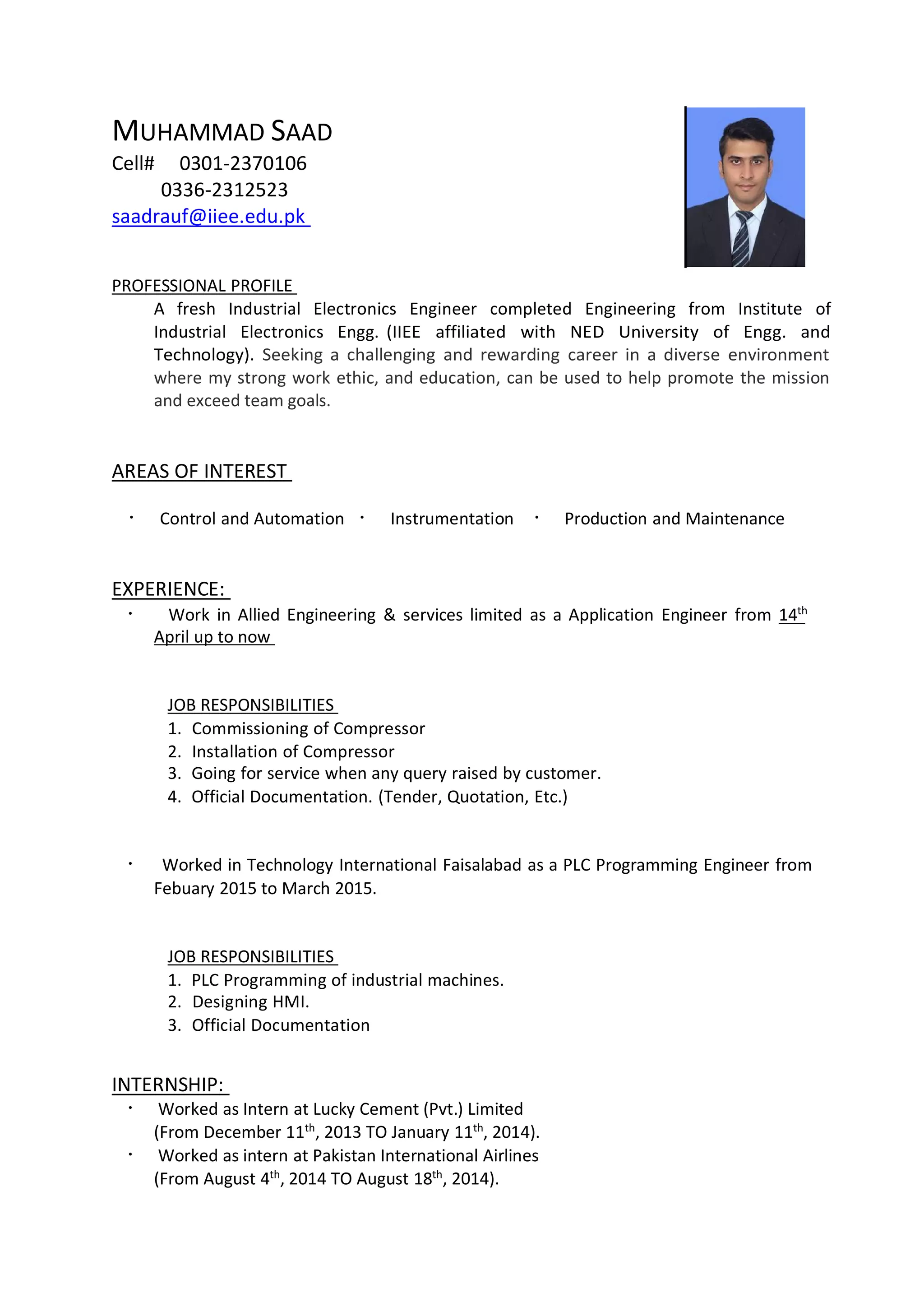 saad cv | PDF
