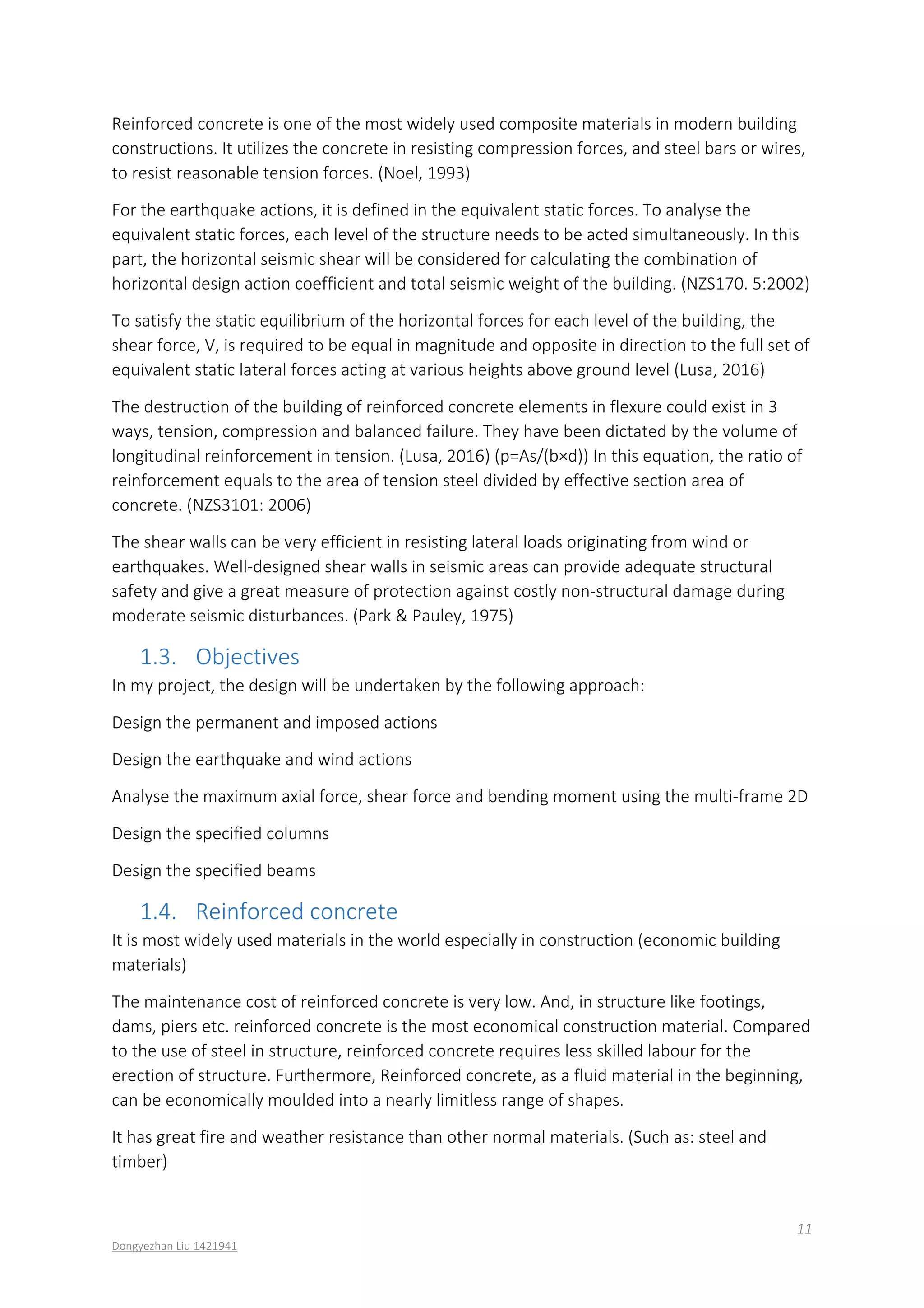 Structural design of a four storey office building | PDF