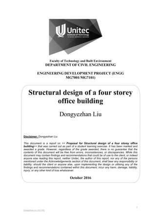 Structural design of a four storey office building | PDF