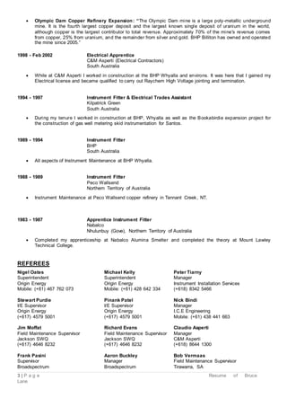 Resume of Bruce Lane | DOCX