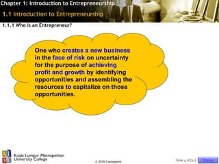 BAEB510 Chapter 1: Introduction to Entrepreneurship | PPT