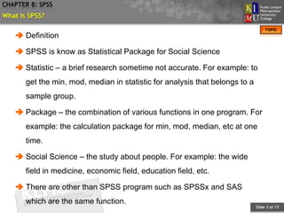 BAEB601 Chapter 8: SPSS | PPT
