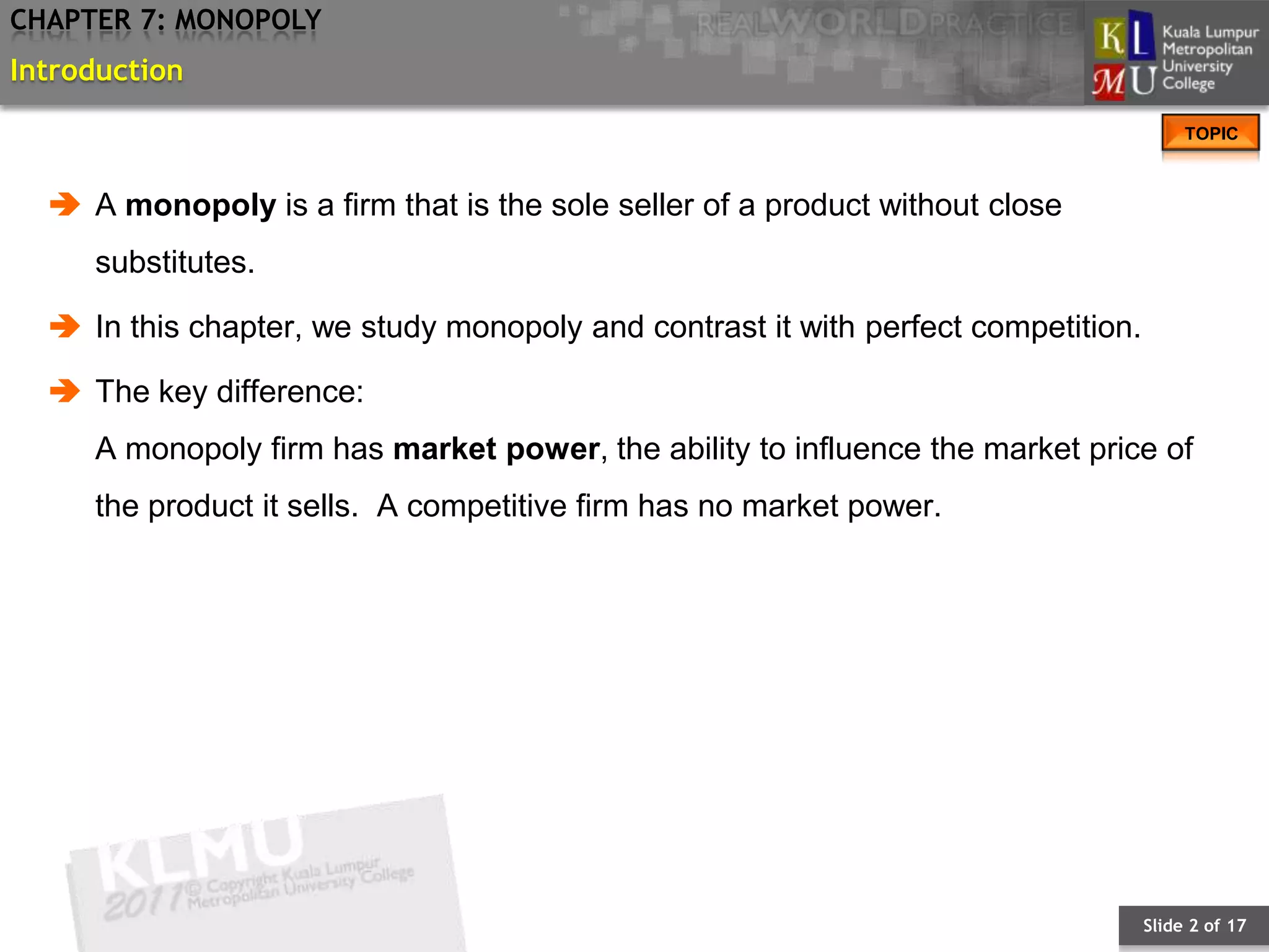 BAEB602 Chapter 7: Monopoly | PPTX | Large Business | Business