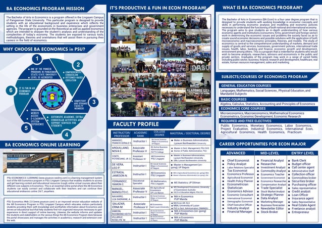 BA Economics Program Brochure SY 2020 - 2021 | PPT