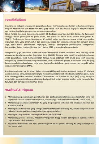 Proposal Seminar Nasional K3 by HSE Indonesia (participant) | PDF