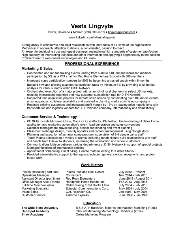 Vesta Lingvyte CV | PDF