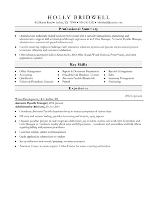 Holly's Resume favorite | PDF