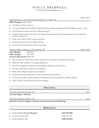 Holly's Resume favorite | PDF