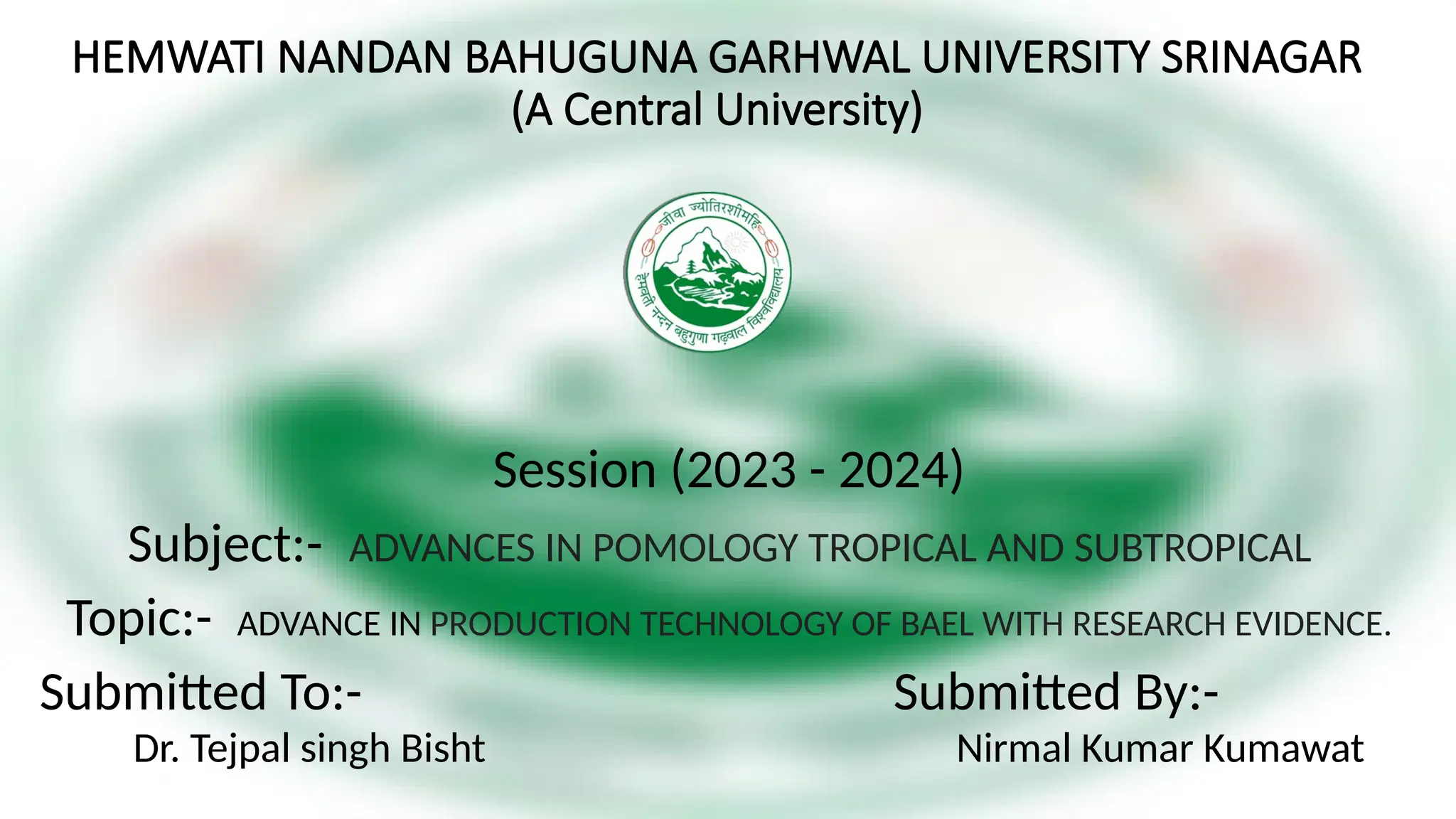 ADVANCE IN PRODUCTION TECHNOLOGY OF BAEL WITH RESEARCH EVIDENCE.pptx